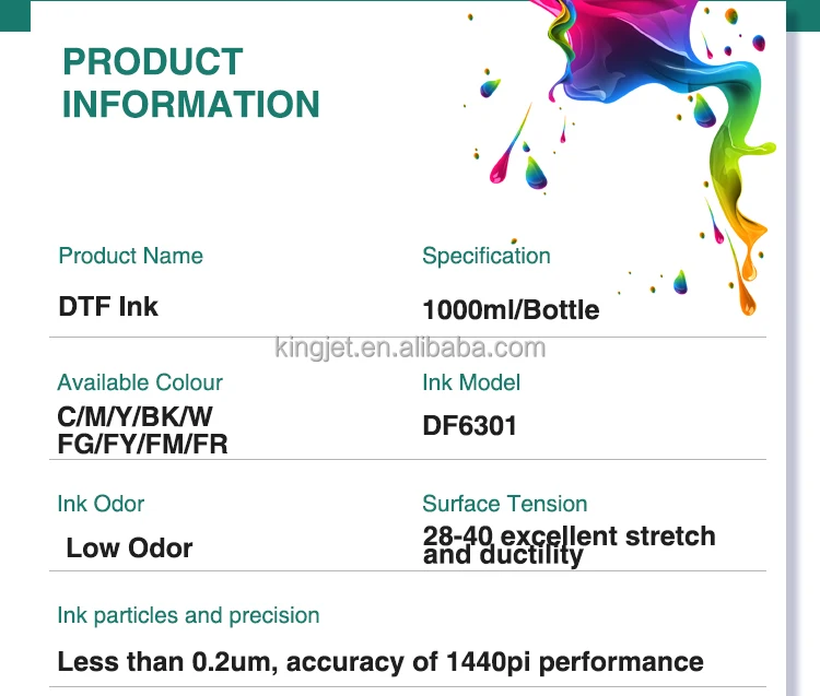 Dtf Ink 9 Colors Cmyk Textile Pigment Dtf Ink Set Color Universal Dye Watermark Digital Printing ...