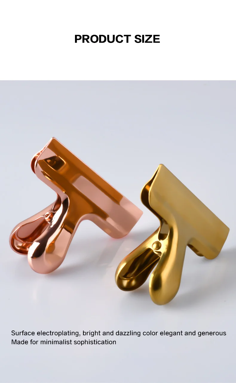 3 Inch Wide Gold Chip Clips Heavy Duty Metal Bag Clip Kitchen Snack Bag ...