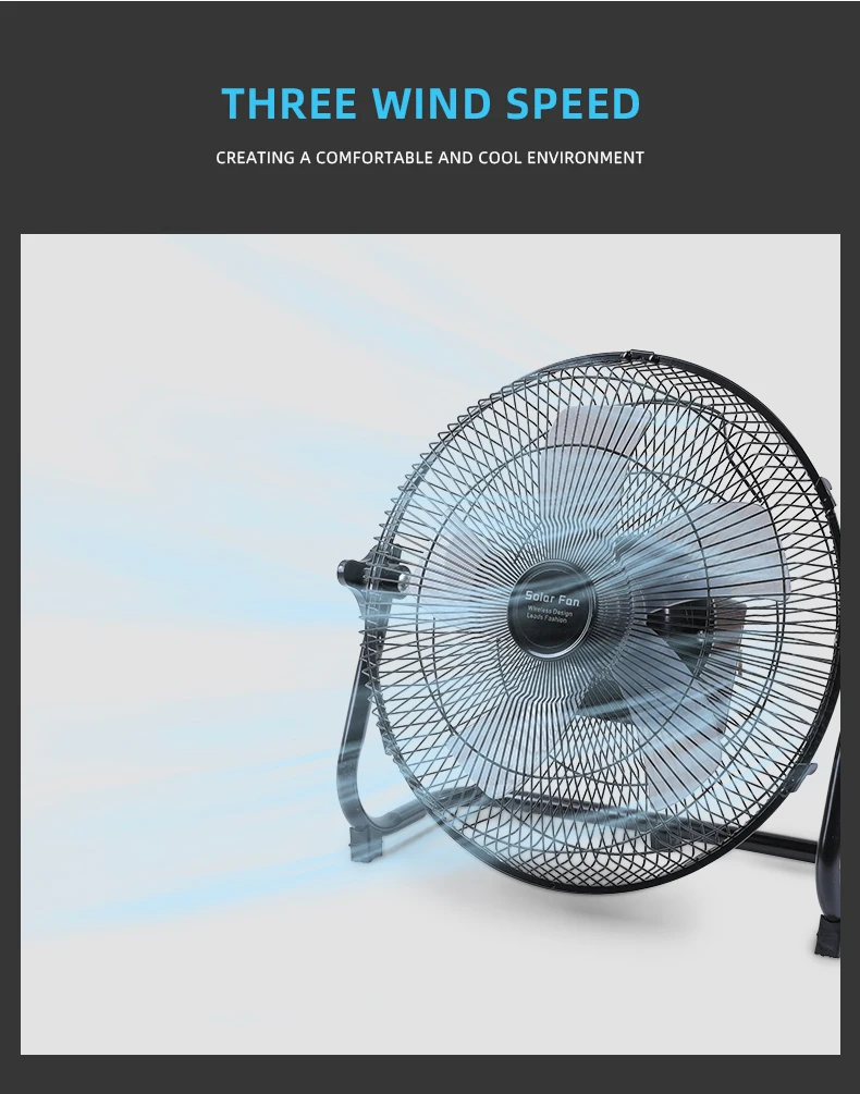 Removable Ac Dc Rechargeable Fan With Battery Solar Standing Fan With ...