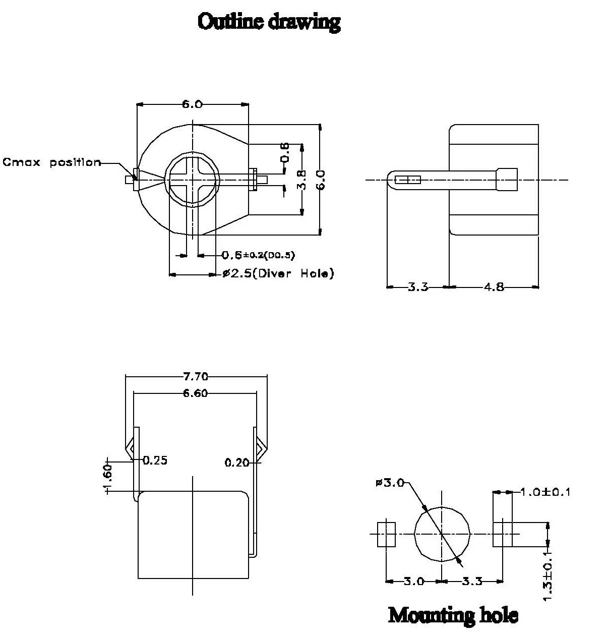 6.5pf ~30pf Trimmer Capacitor 100 V Top 6mm Through Hole - Buy Variable ...