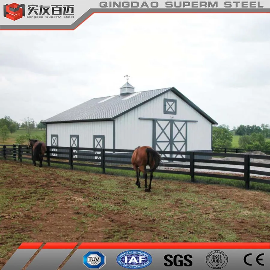 Prefabricated House Steel Structure Frame Horse Barn Steel Structure ...
