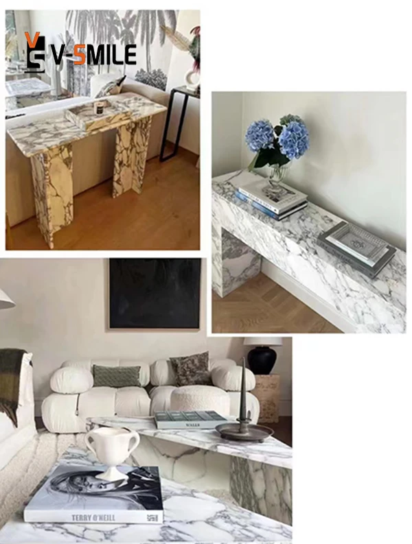 Arabescato Calacatta Orobico Statuario White Marble Furniture Dining ...