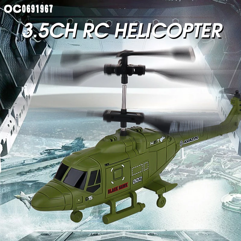 3.5CH Outdoor Flying Remote Control Rc Army Military Helicopter Drone Toy
