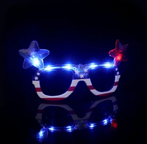 Night Party Flashing Plastic Glasses Led Star Sunglasses For 4th Of ...