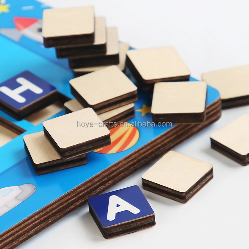 Kids Learning Alphabets And Numbers Wooden Notebook Study Pad Spelling ...