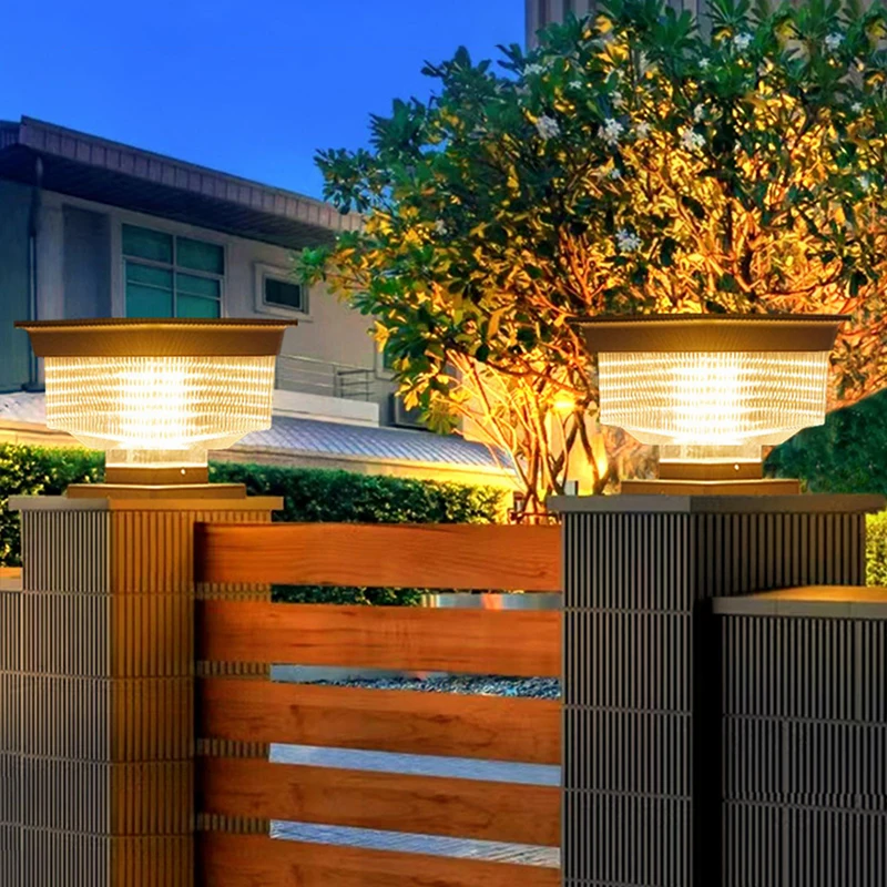 Modern Energy Saving Main Gate Post Lights Solar Led Pillar Light ...