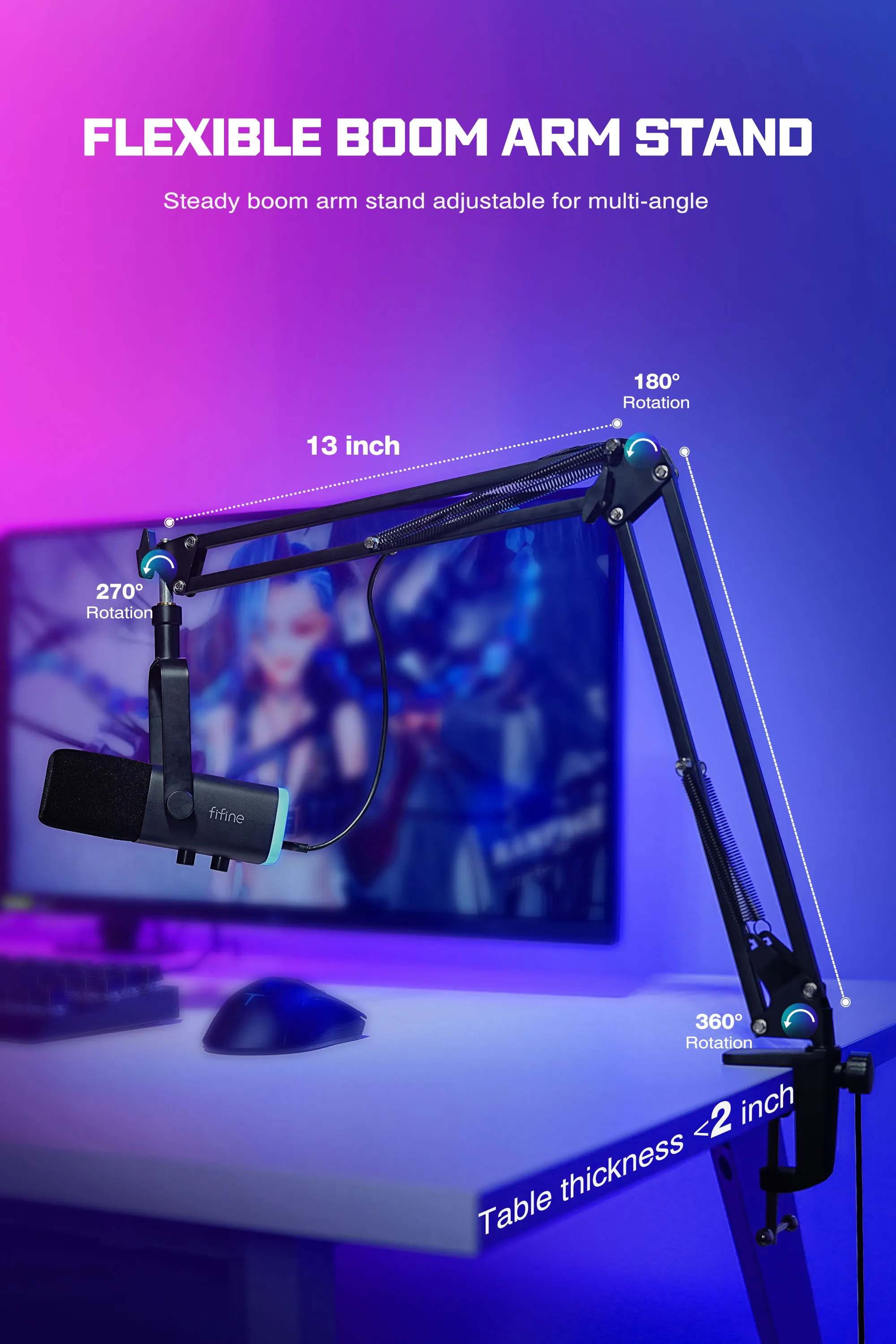 Fifine AM8T Gaming Microphone - Professional Live Streaming