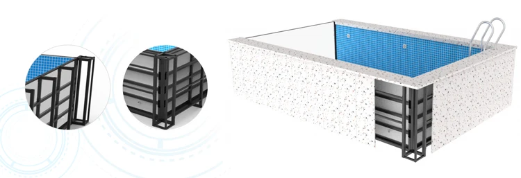 Family Pool 20Ft Portable Prefab Container Ready Made Steel Frame ...