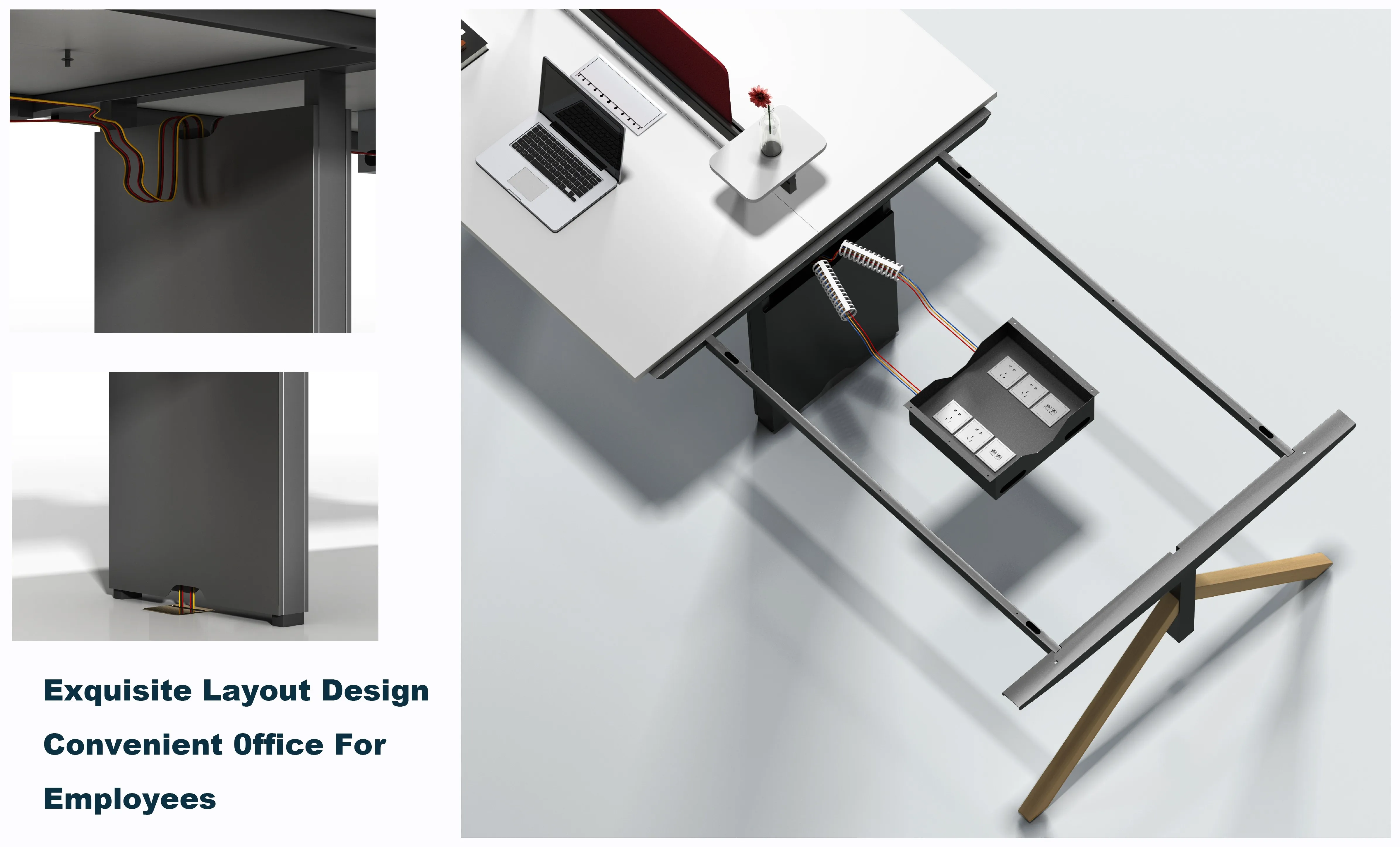 Modern Wooden Modular Office Desk 2 4 6 8 Seater Coworking Workstation ...