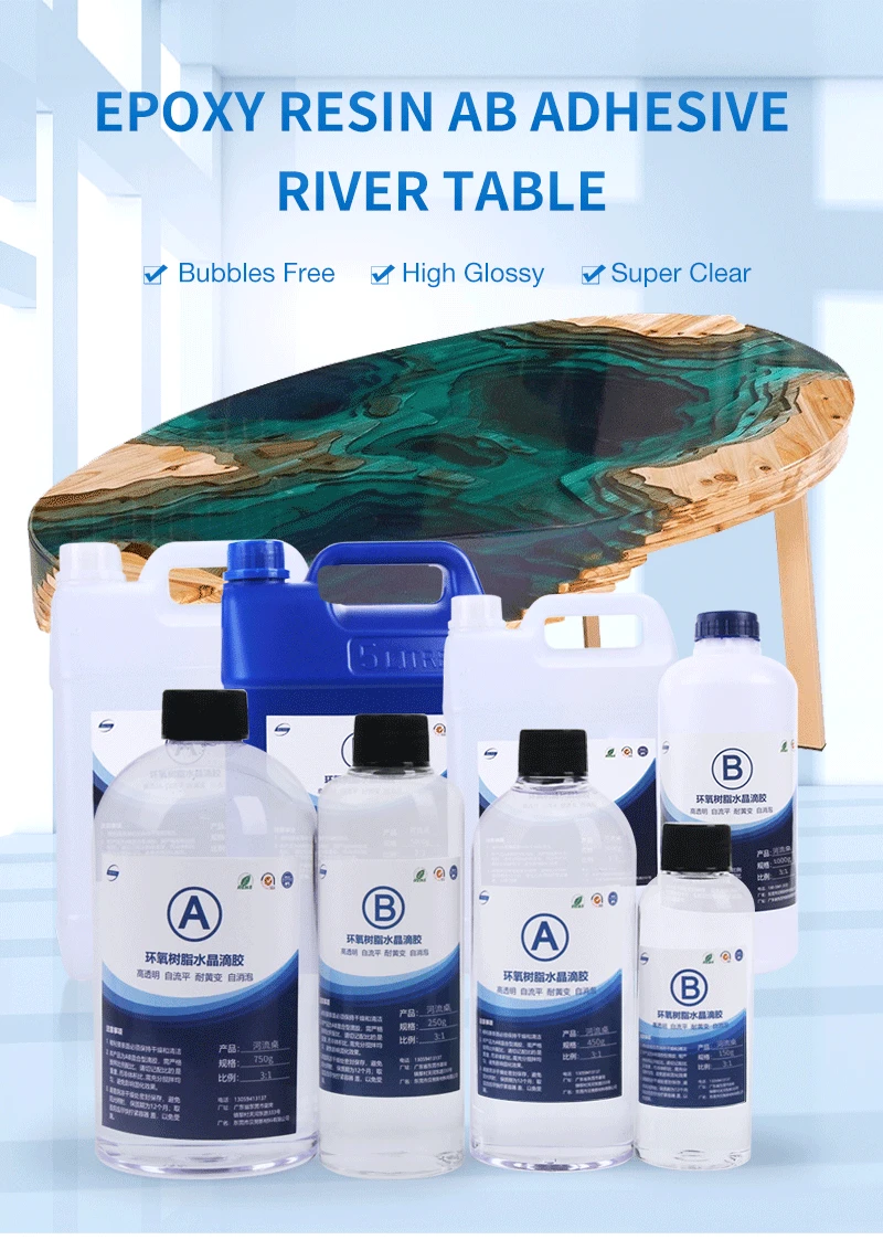 Hot Sell 3:1 Epoxy Table Top Resin Crystal Drop Glue For River Table ...
