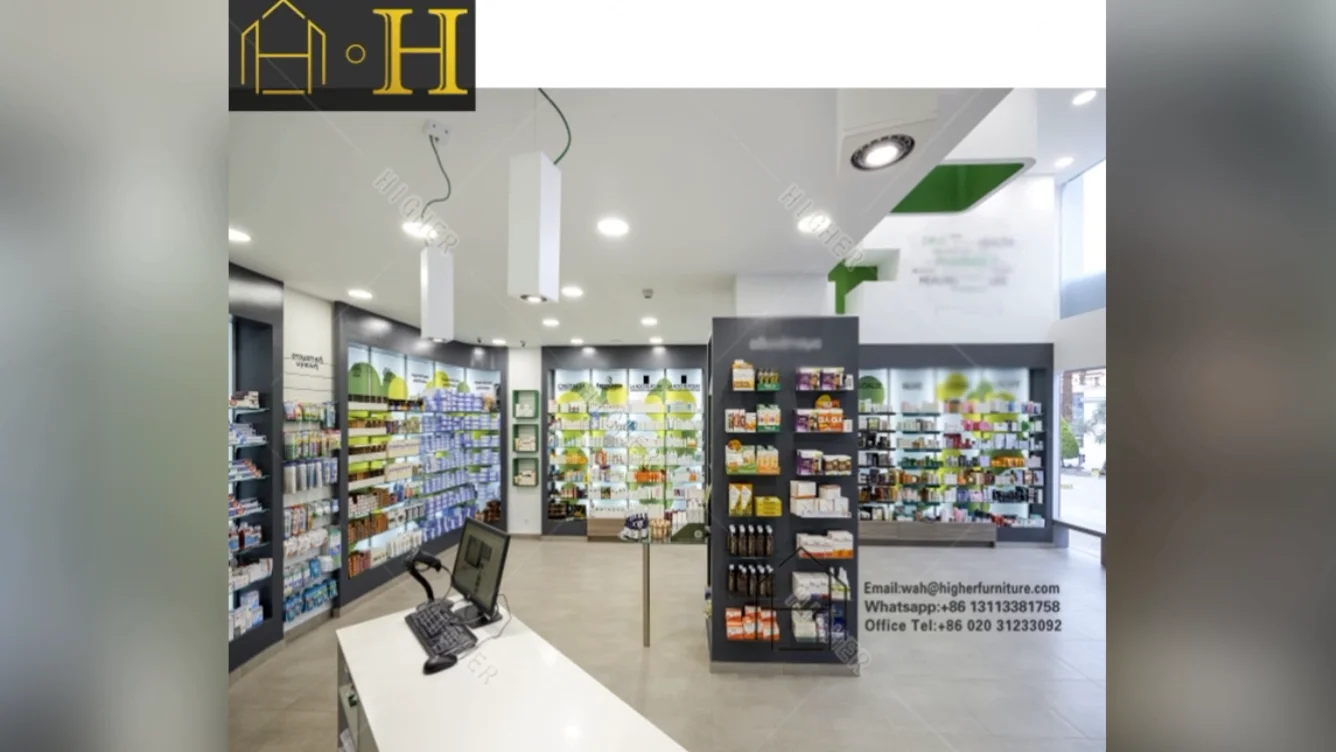 Modern Medical Store Display Counter Design Health Care Store Furniture ...