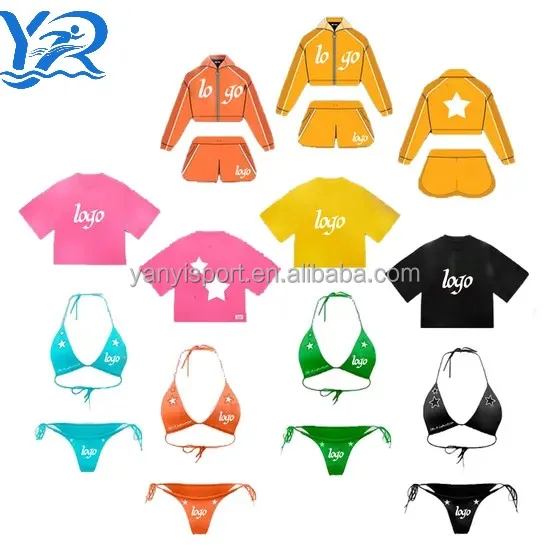 Yanyi CUSTOM Logo Bikini Front Knot Top Bikini Set Cheeky Bikini ...
