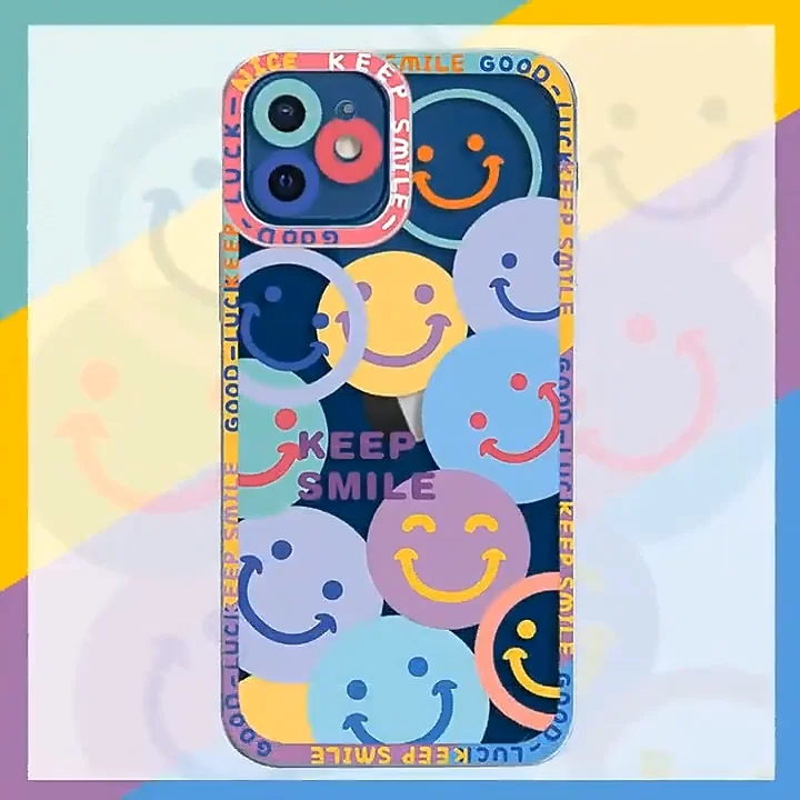 Customize Patterns Color Smiling Face For Iphone 13 Pro Max Mobile ...