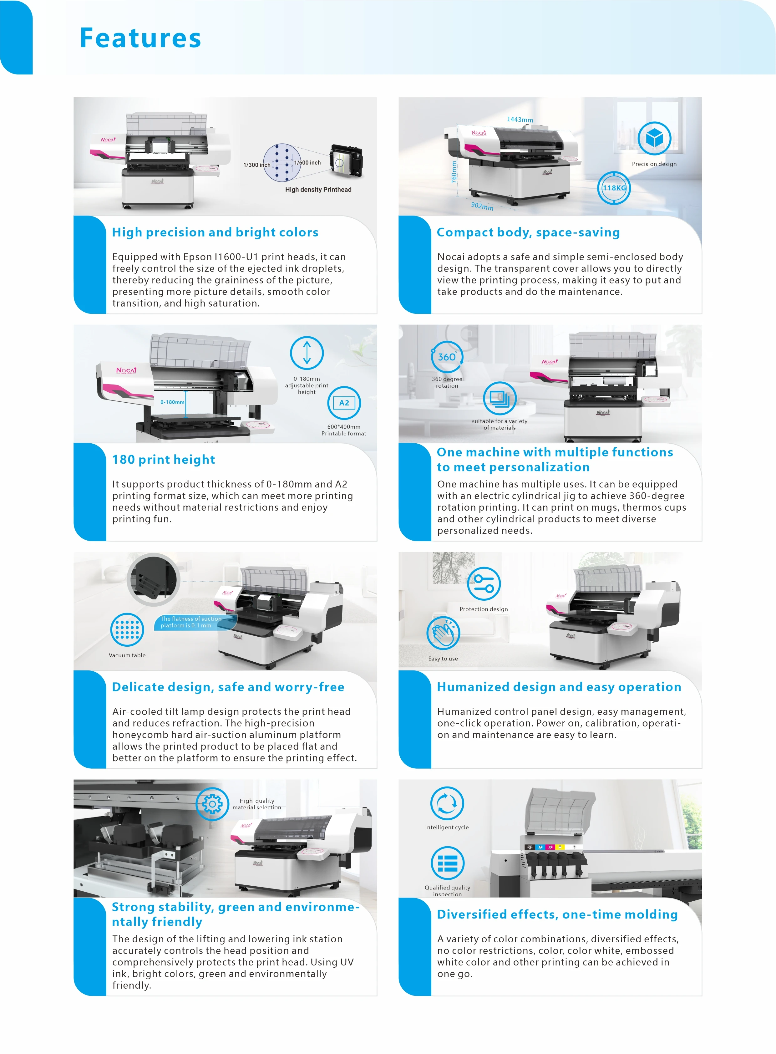 C-2024 Nocai UV Inkjet Flatbed Printer - Efficient & Versatile