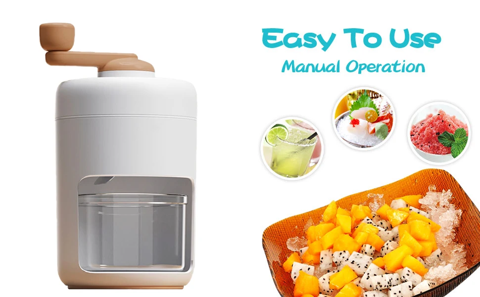 Manual Hand Crank Operated Ice Crushe Plastic Small Manual Ice Breaker ...