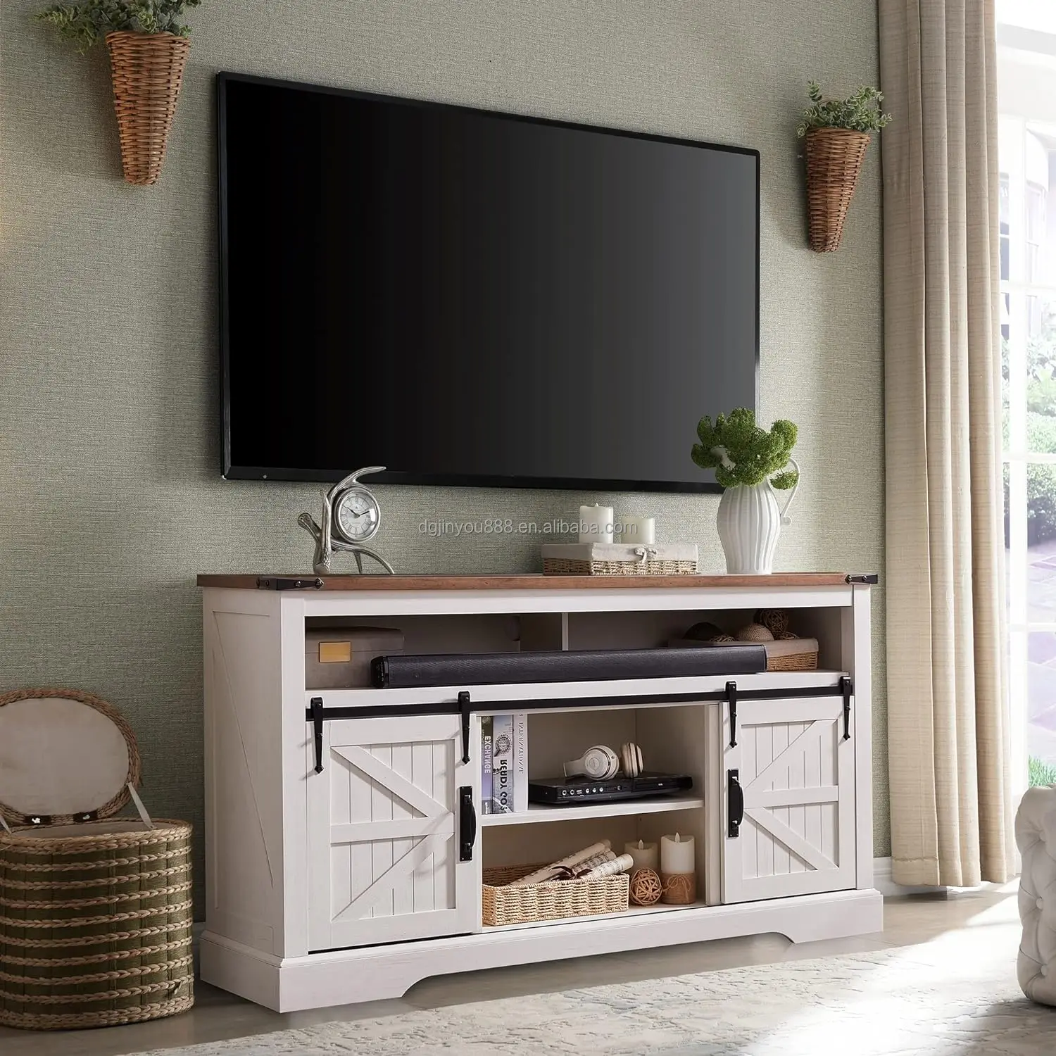Tv Stand Cabinet Tv Unit Wooden Tv Bench Modern Storage Cabinet With 2 ...