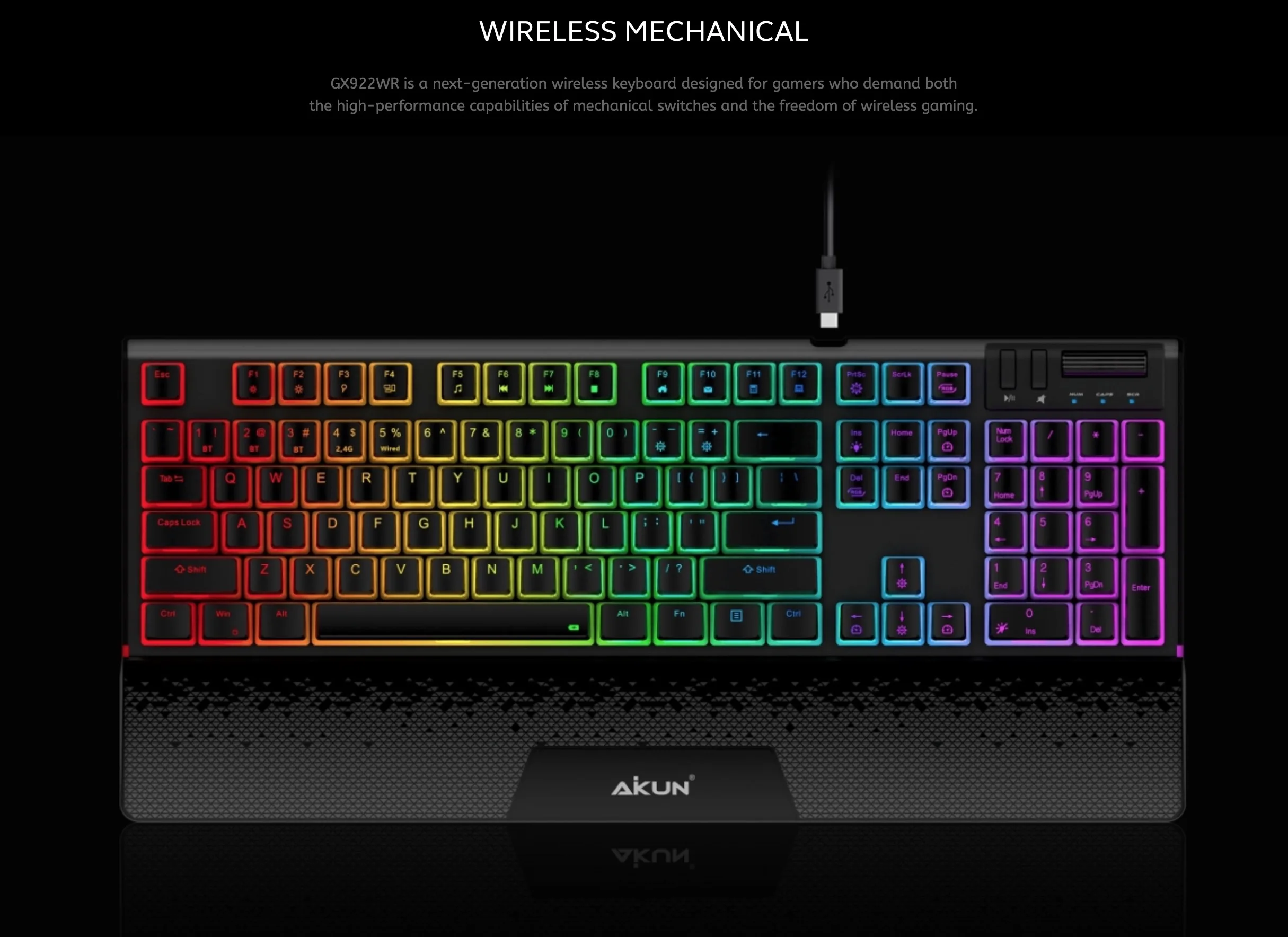 AIKUN GX922 Aluminium Wired Programmable Gaming Keyboard RGB Backlight ...