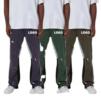 Custom Stack Pant Flared Sweatpants Men Jogger Sweat Pants Patchwork ...