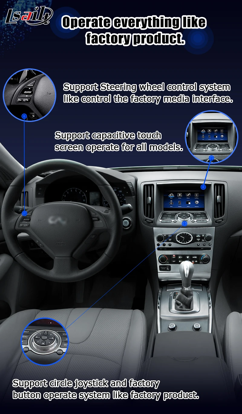 Lsailt Wireless CP AA HD Screen Upgrade for Nissan 370z