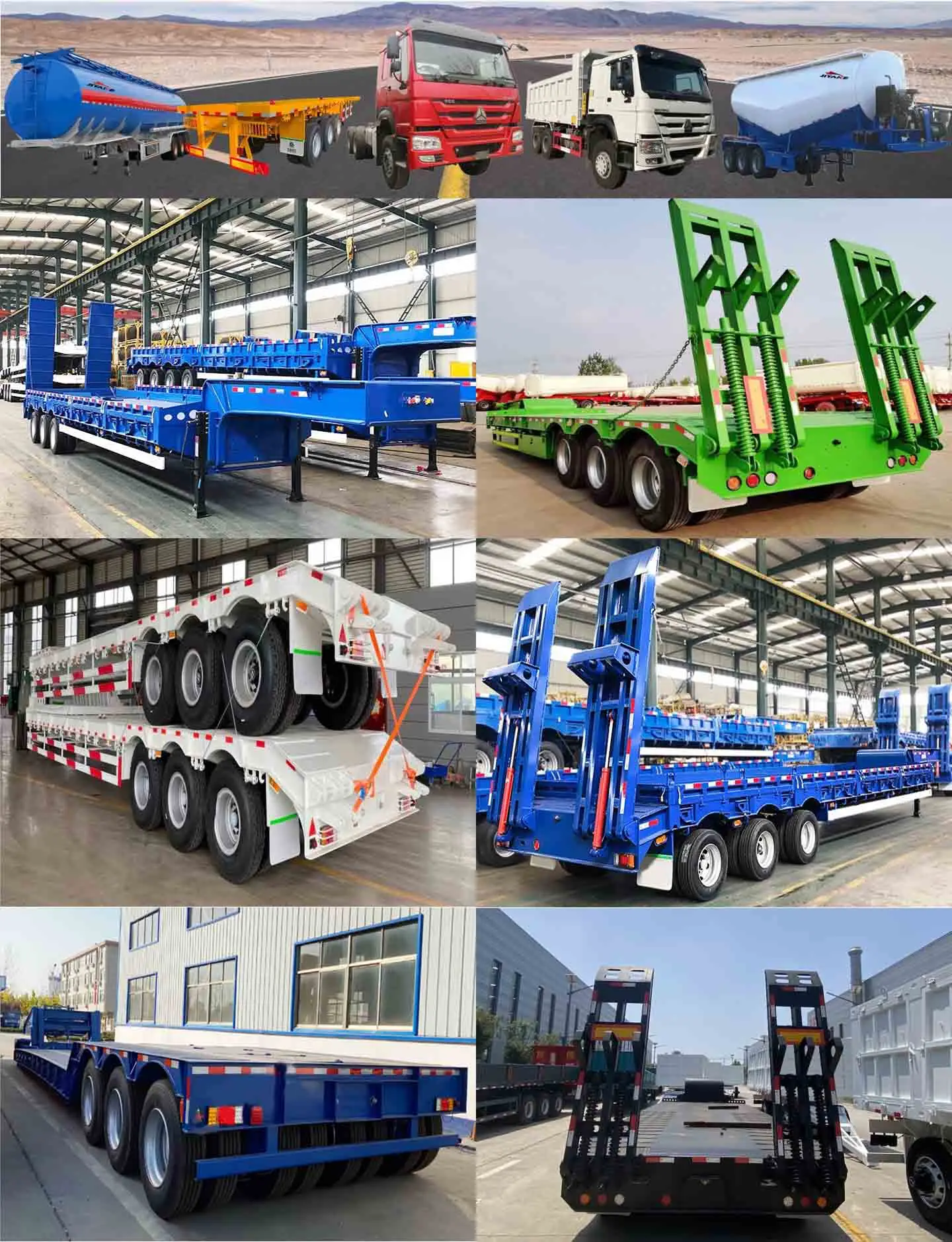 3 Axles 4 Axles 5 Axles Gooseneck Semi Truck Trailer Lowboy Semi ...