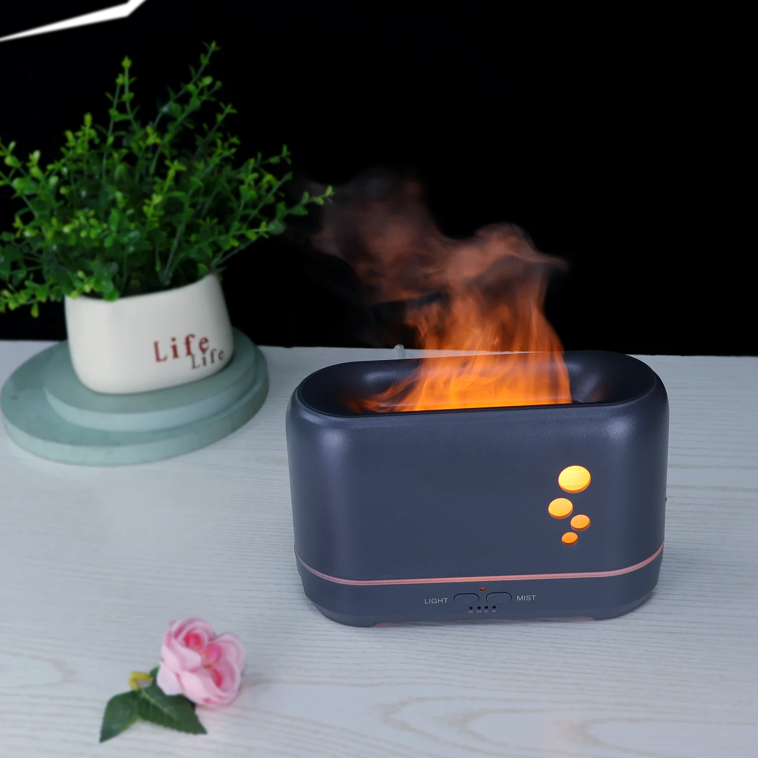 Oem 3d Fire Mini Aroma Diffuser Humidifier Large Capacity Modern ...