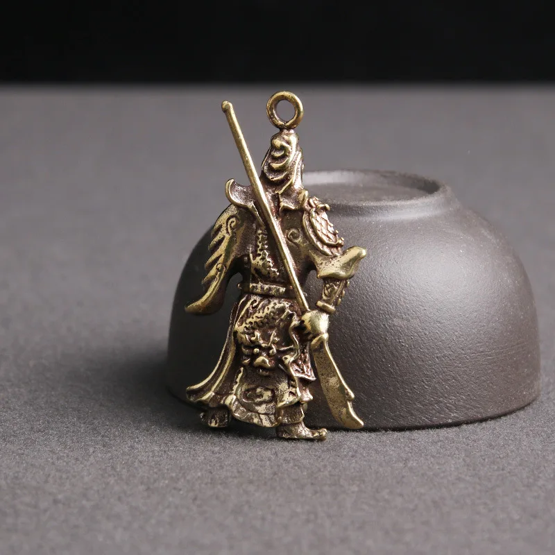Brass Do Old Robes Guan Gong Key Chain Pendant Wusheng Wu God Of Wealth ...
