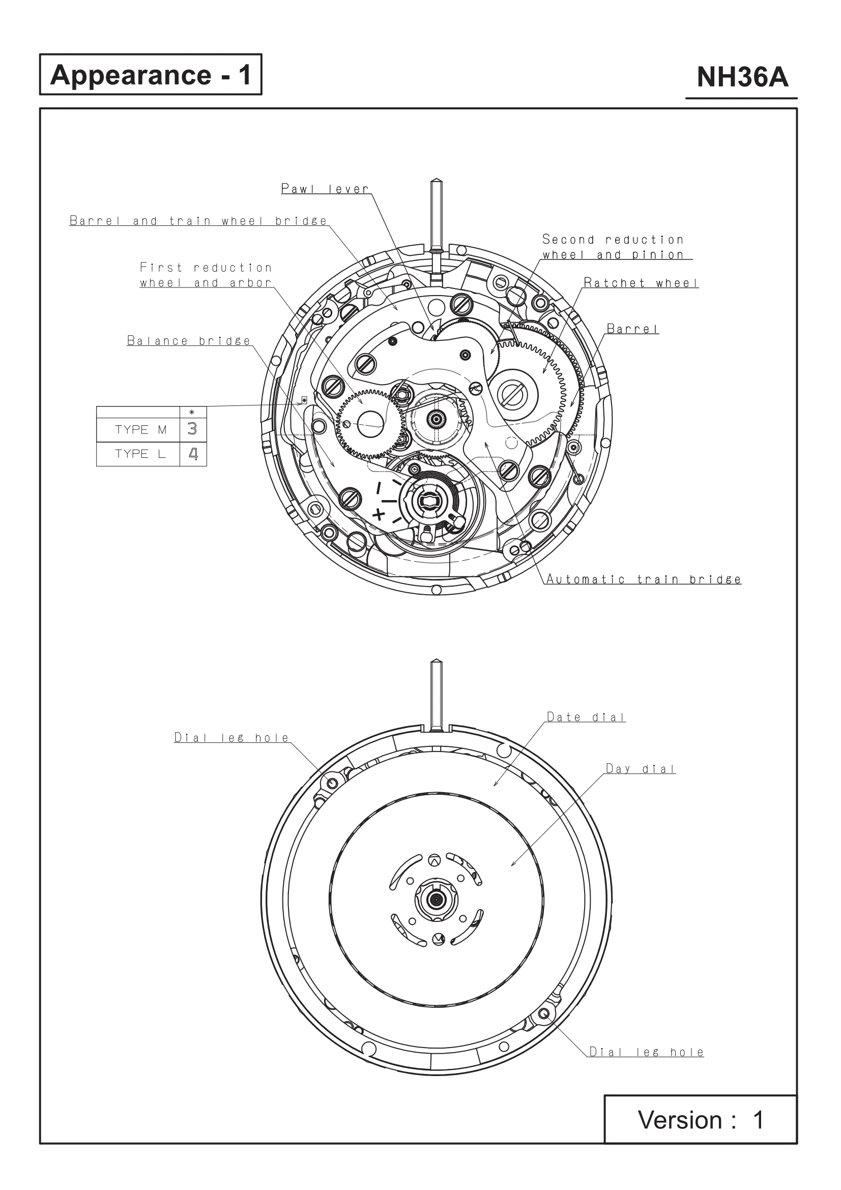 Japan Original Seik Factory NH36 Mechanical 24 Jewels Wheel High ...