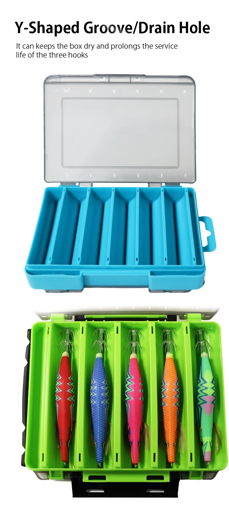 SEACRAZY Fly Fishing Box - Durable ABS Plastic Tackle Box