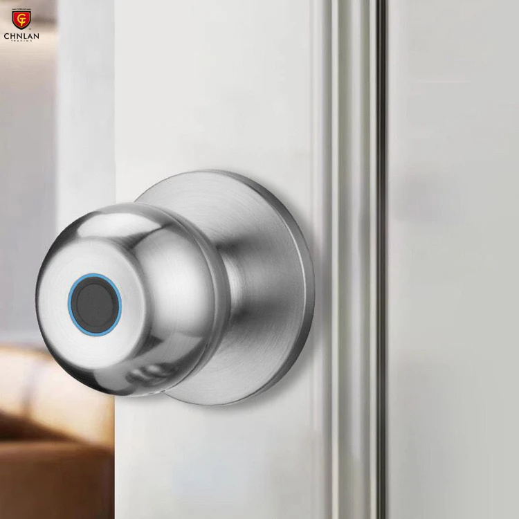 Smart Fingerprint Door Keyless Round Ball Tuya Knob Lock App Control ...