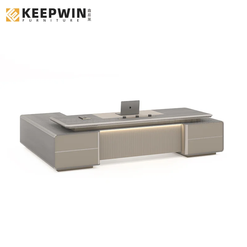 L Shape Manager Table Boss Office Furniture with Side Table Executive ...