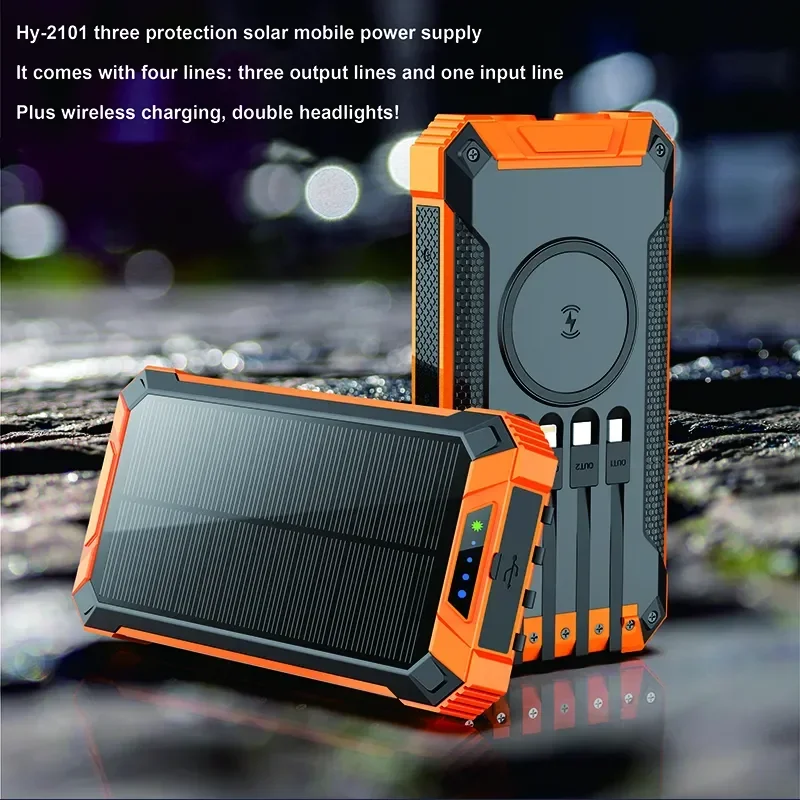 Waterproof Fast Large Capacity Solar Cell Phone Charger 10000 Wireless ...