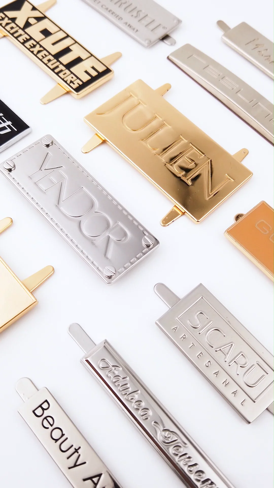 Customized Metal Logo Labels Custom Private Brand Metal Tags Engraving ...