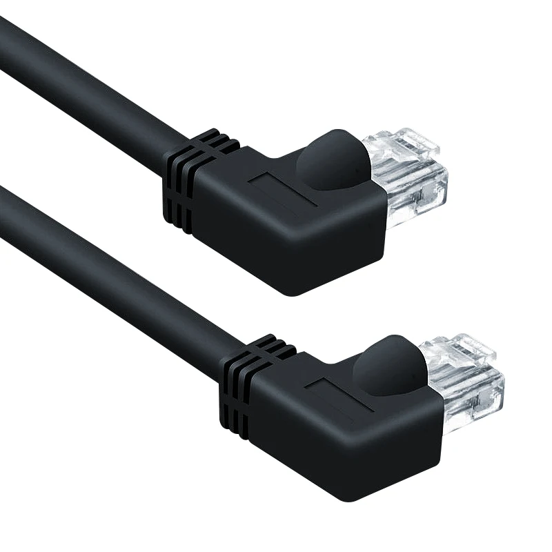 Ethernet right angle Cat5 Cat5e Cat6 Cat6a Cable 90 Degree L Shape Elbow Lan Network Rj45 Cable ...