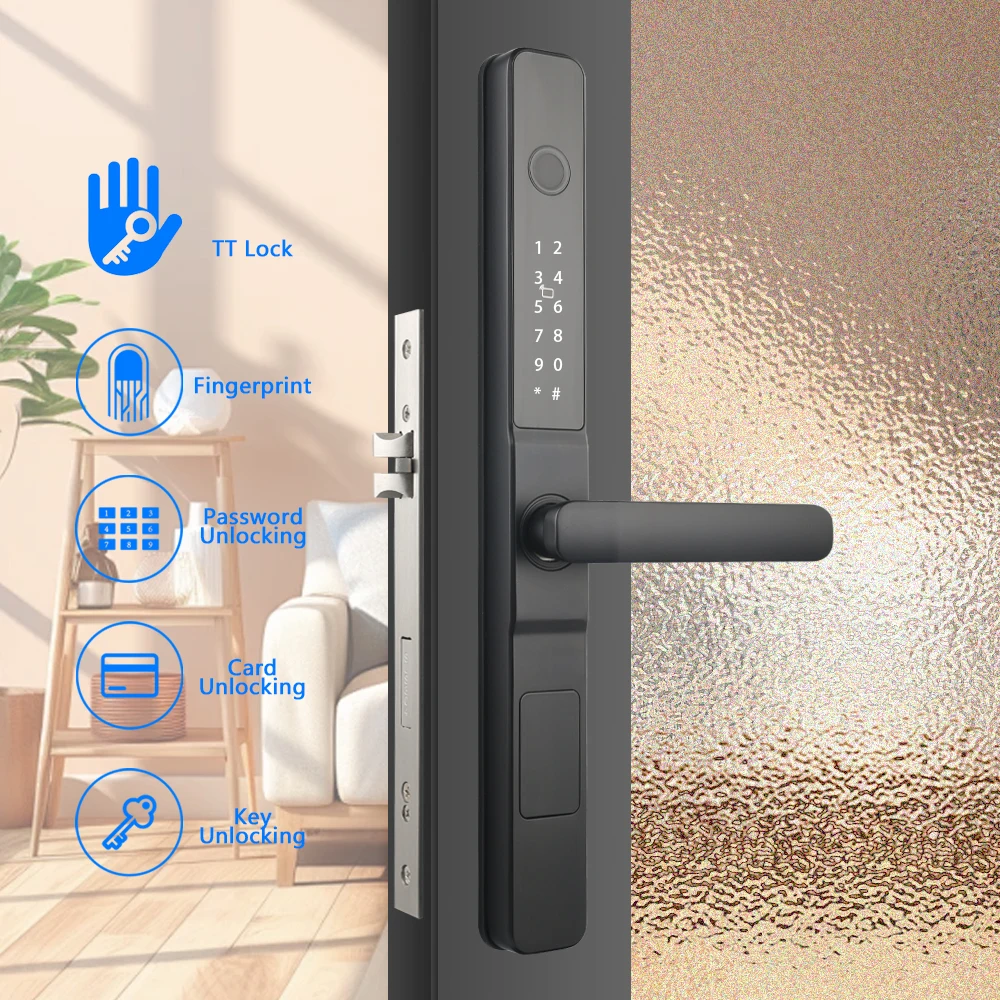 Entrance Narrow Keypad Fingerprint Cerradura Hotel Bedroom TTlock Glass ...