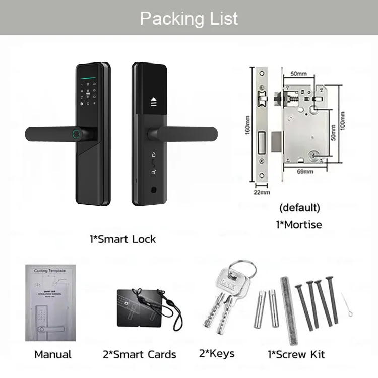 High Security Anti Theft Electric Lock Ble Wifi Ttlock Finger Print ...