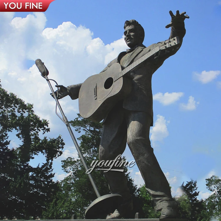 Customized Life Size Brass Male Rock Singer Statue Bronze Men Guitar ...