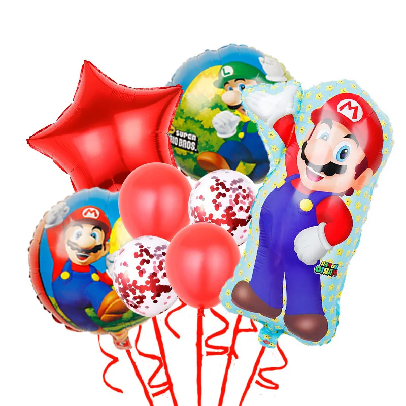 Bros Balloons Mario Party Supplies for Kids Birthday Party Decorations ...