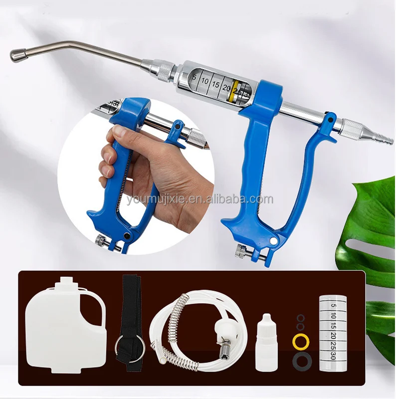 Veterinary Drenching Gun With Pot Animal 5ml 10ml 20ml 30ml Automatic ...