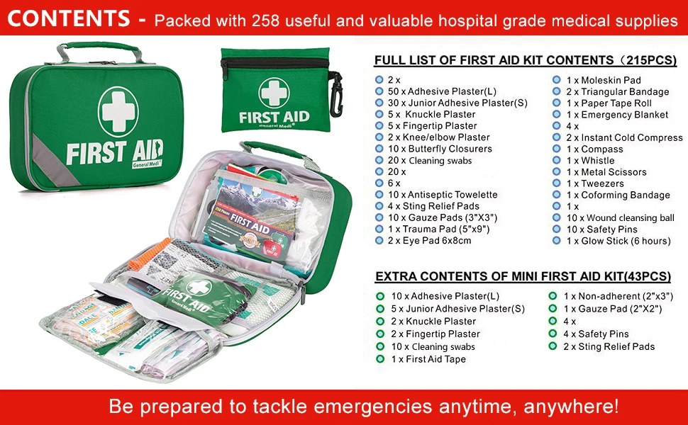 DIN 13164 Large First Aid Kit with Supplies Big First Aid Kit School ...