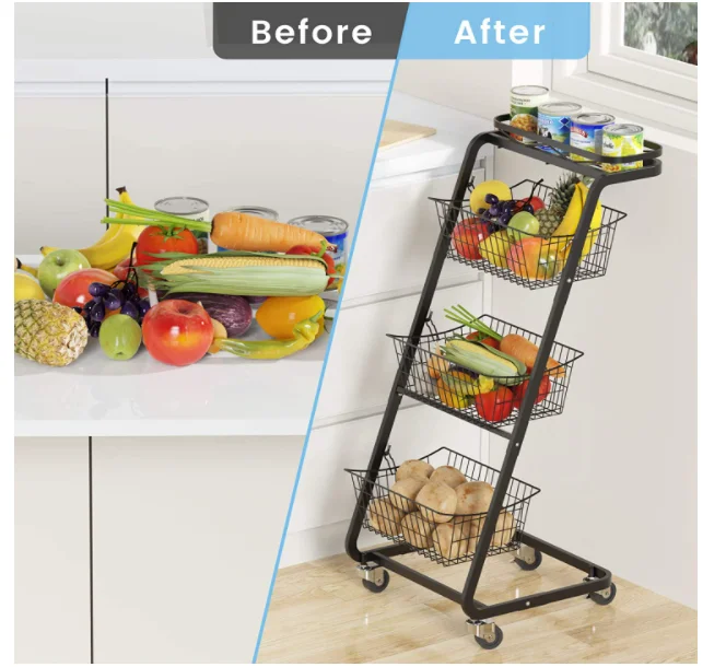 New Kitchen Shelves Vegetable Shelves Multi-layer Floor Fruit And ...