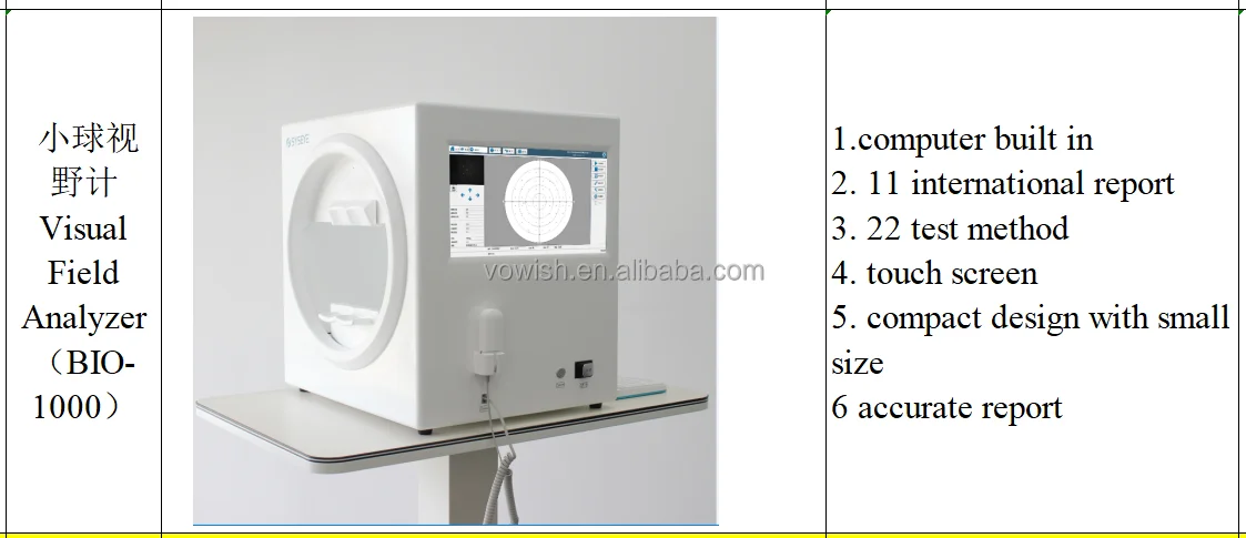 Bio-1000 Visual Field Perimeter With Touch Screen & 90° Range, Oem