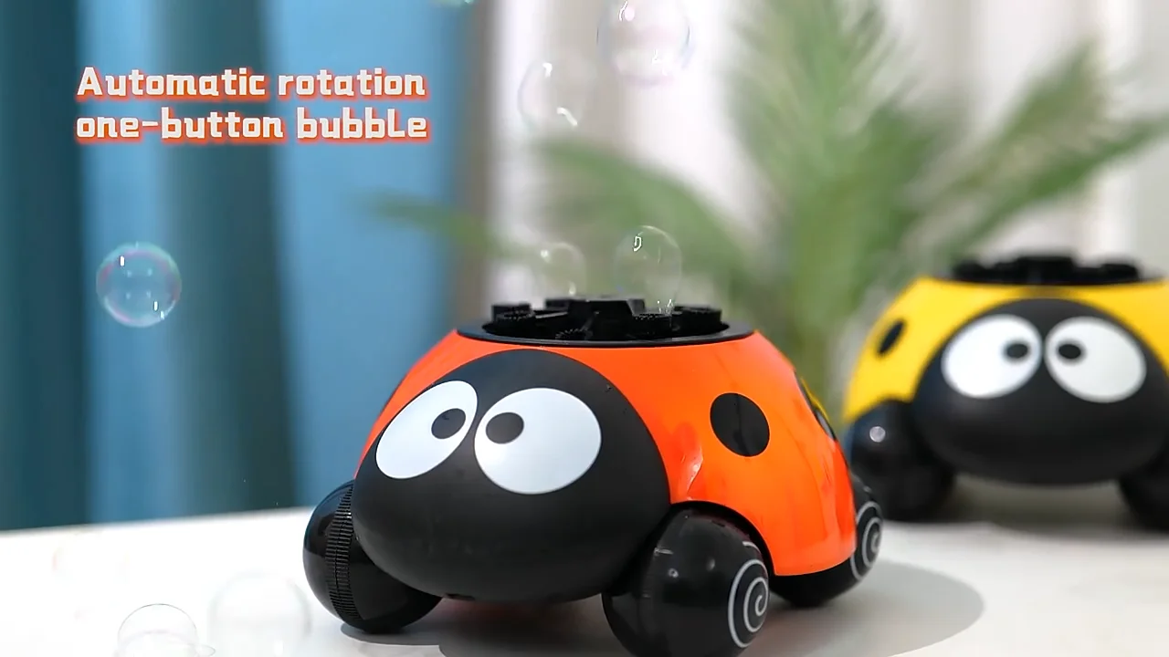 Cartoon Ladybug Electric Bubble Machine Toy Beetle Bubble Blower Maker ...
