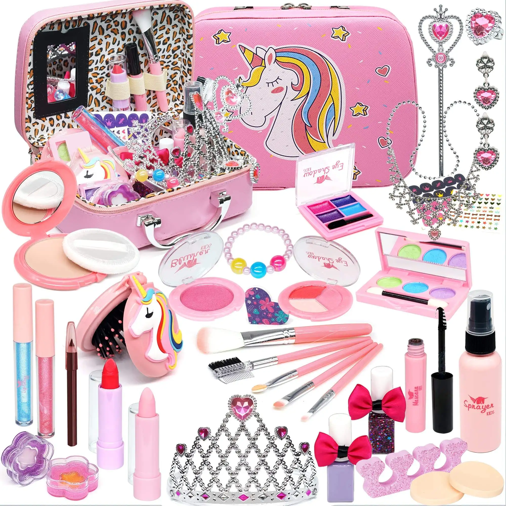 Kids Makeup Kit For Girl Real Make Up Set Washable Makeup Toy For ...