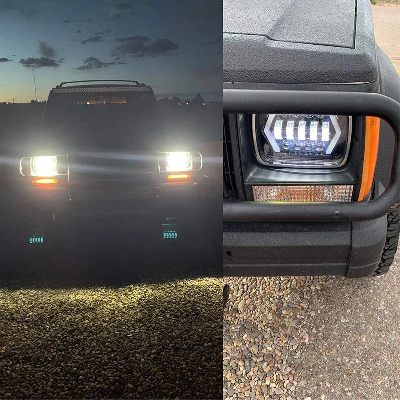 Auto Lighting Systems 7x6" Square Headlight With High Low Beam 5x7 Inch ...