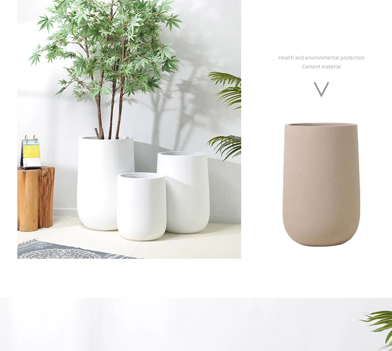 Minimalistic Custom Color Garden Decoration Terracotta Cement Planters ...