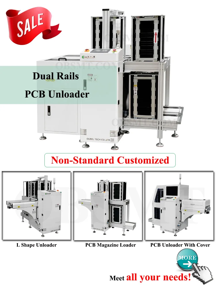 SMT Line Unloader PCB Transport Conveyor PCB Buffering Unloader With ...