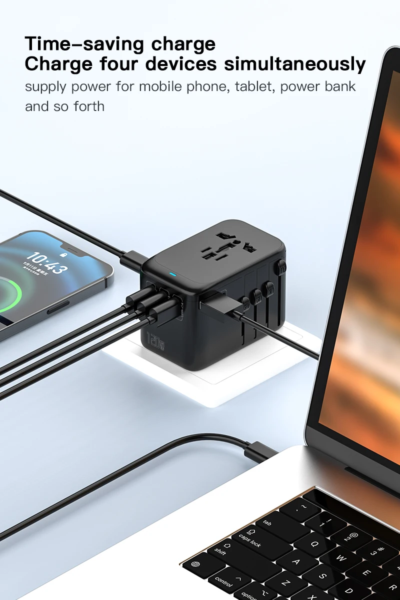 Ouliyo Universal Travel Adapter Plug Adapter Dual Usb Actype-c Pd Wall ...