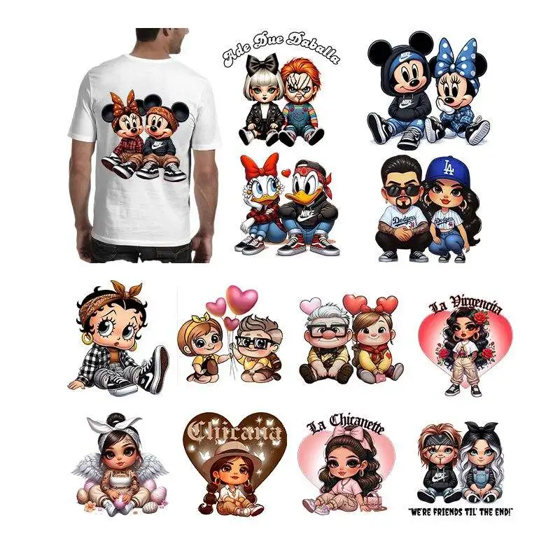 custom Cute girl sticker screen print heat transfers for t shirt ...