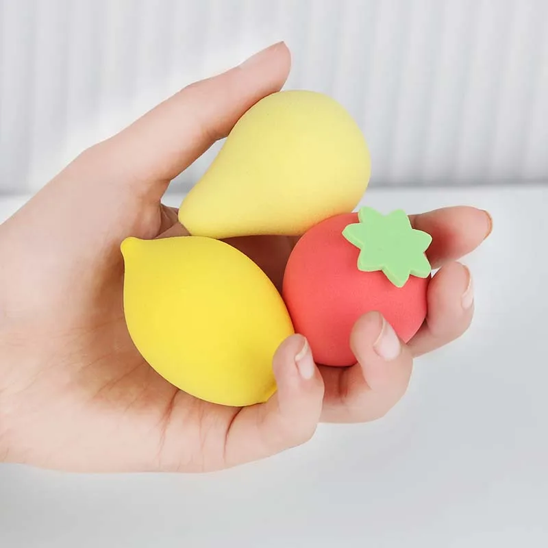 Lemon Strawberry Pear Fruit Shapes Soft Cosmetic Makeup Blenders Makeup ...