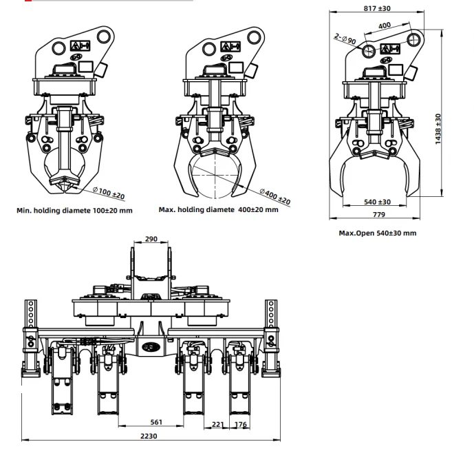 Construction & Building Machinery Heavy Duty Pole Setter Grapple for ...